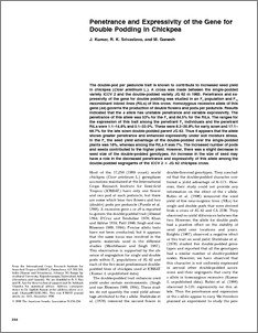 Penetrance and expressivity of the gene for double podding in chickpea ...