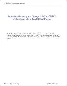 Institutional learning and change (ILAC) at ICRISAT: a case study of ...